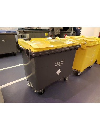 bac roulant 660 L homologué pour la collecte des déchets hospitaliers