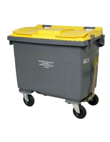 bac roulant 660 L homologué pour la collecte des déchets hospitaliers